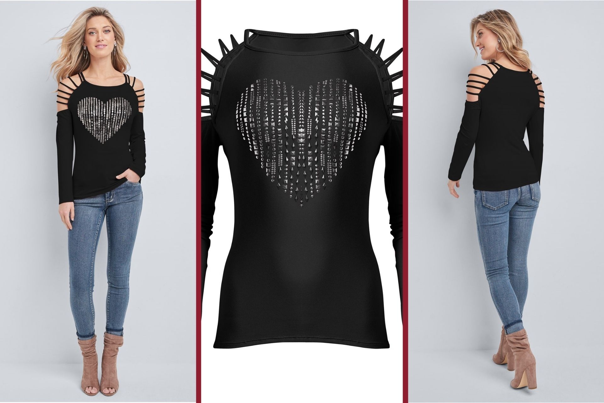 EMBELLISHED HEART TOP - Gemma Fashion
