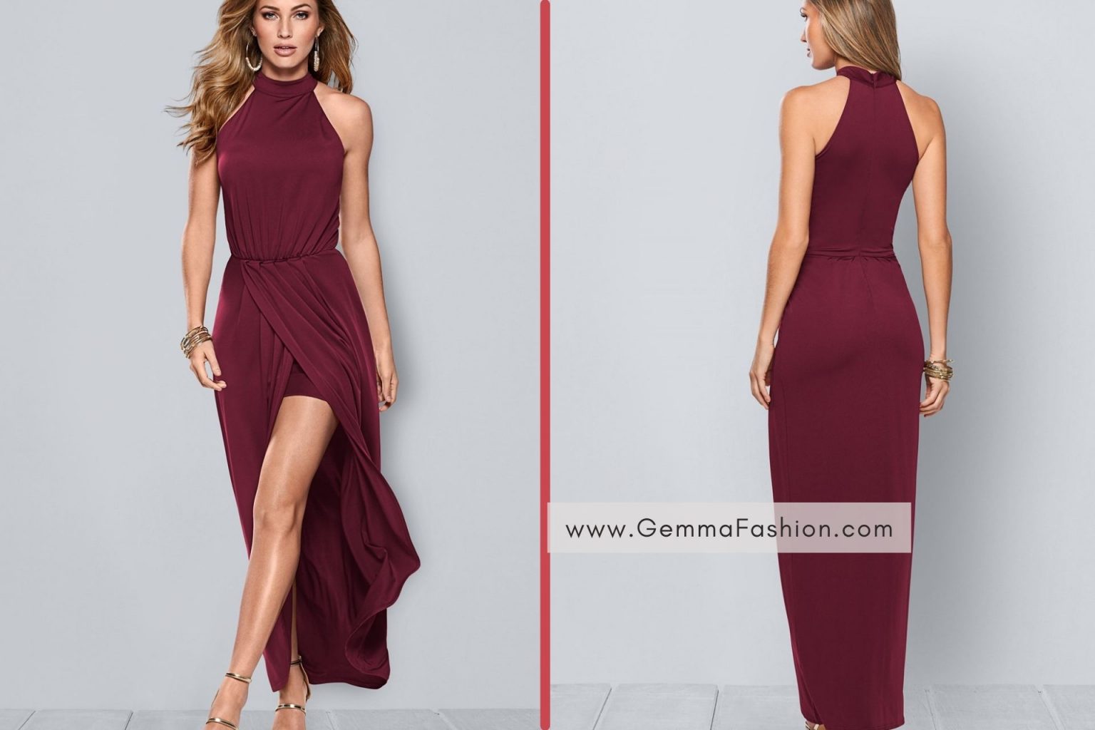 LONG DRAPE DRESS - Gemma Fashion