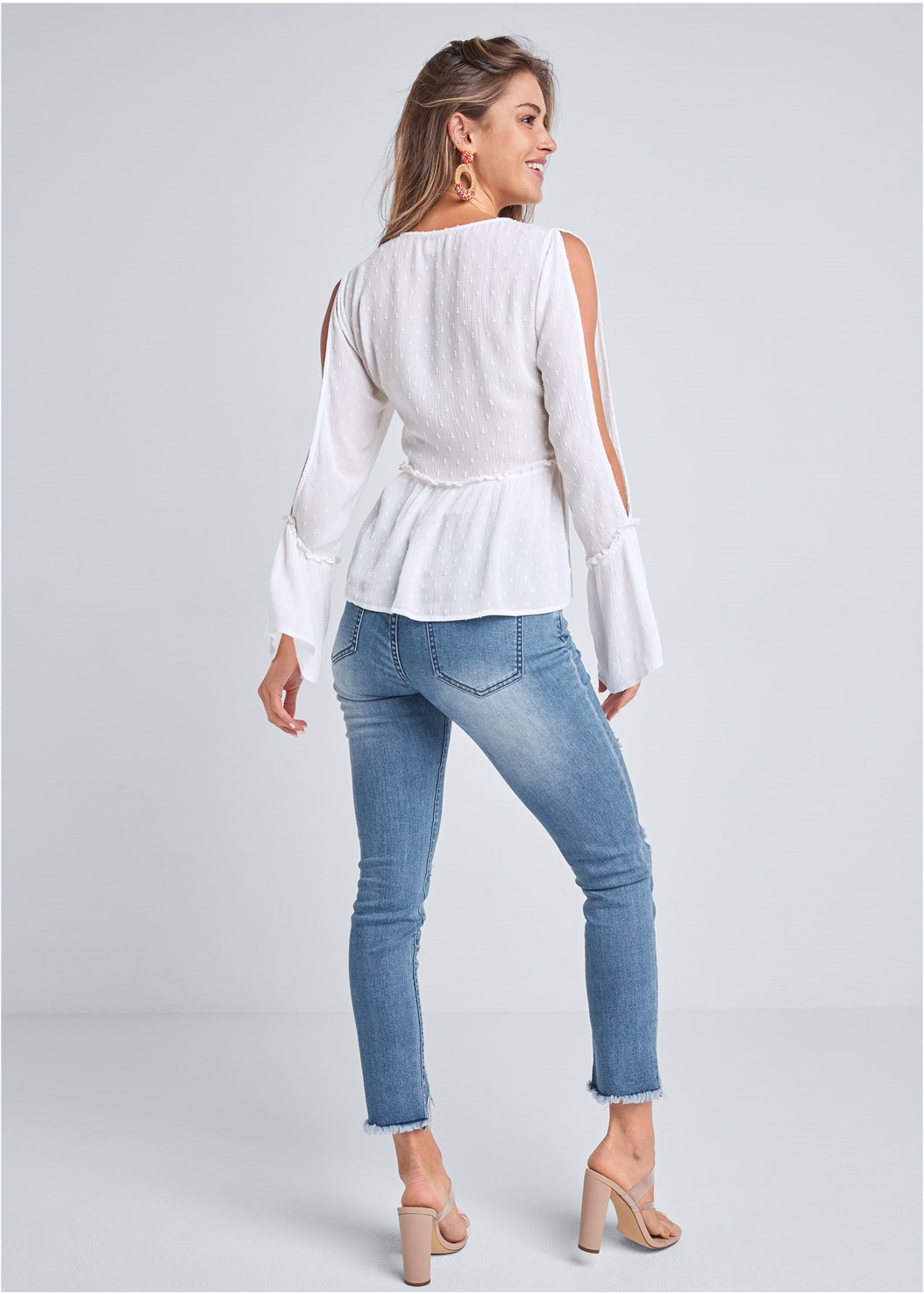 EMBROIDERED SWISS DOT TOP - Gemma Fashion