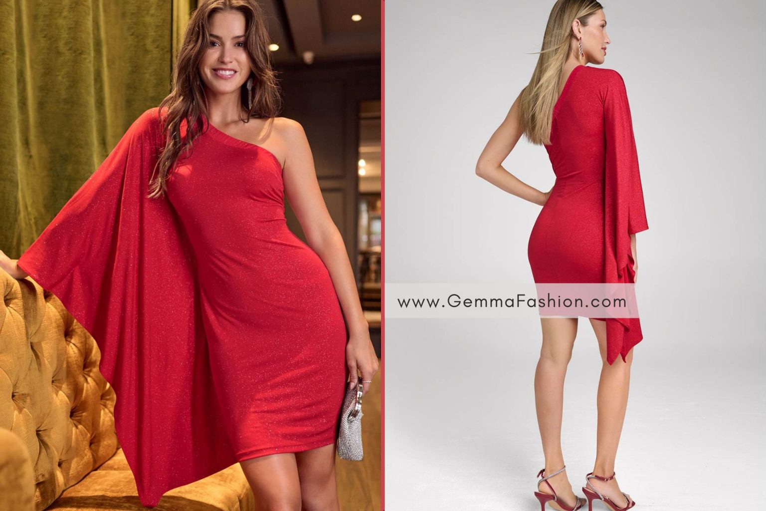 LONG DRAPE DRESS - Gemma Fashion