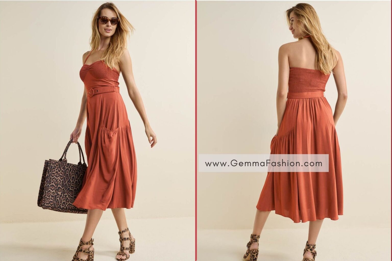 LONG DRAPE DRESS - Gemma Fashion